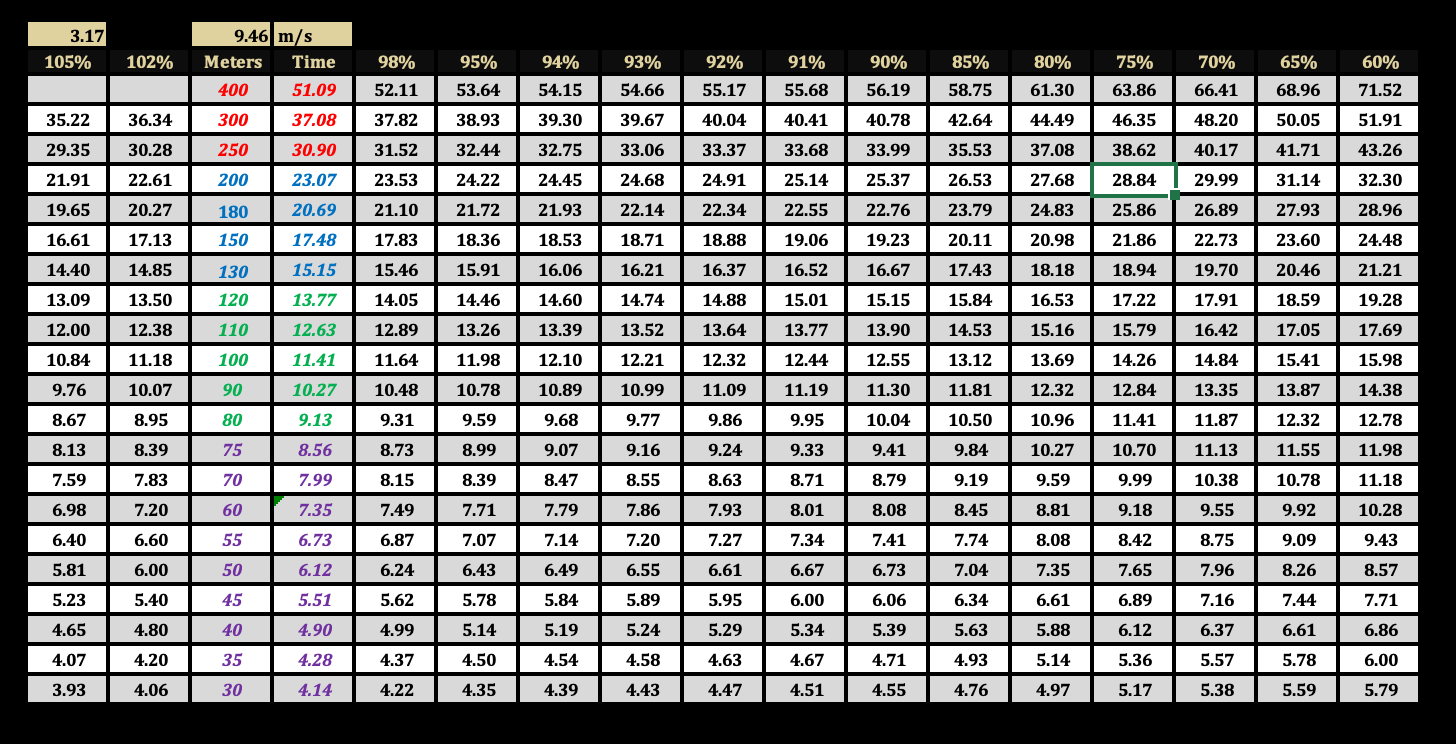 Running Velocity Tracker (Excel Tool) – VIS Performance